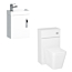 Cloakroom Suite Gloss White 400mm 1 Door Wall Hung Vanity Unit with BTW ...